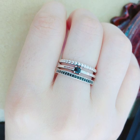 Jewelry | 925 Silver Vintage Double Line Diamond Ring | Poshmark